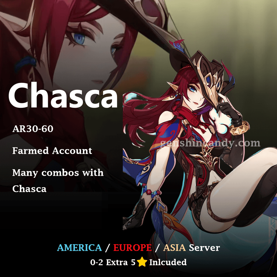 Chasca Midgame Account Genshin Impact Account For Sale – GenshinCandy